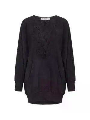 Valentino Garavani Lace-panelled Drop-shoulder Sweatshirt
