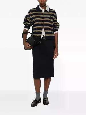 Miu Miu Striped Zip-up Cardigan