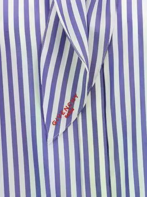 Givenchy Cocoon Striped Pussy-bow Shirt