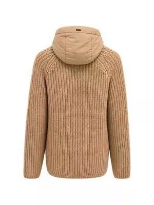 Herno Ribbed-knit Hooded Cardigan