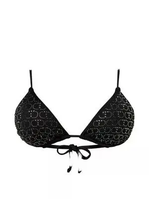 TWINSET Embellished Triangle Bikini Top - Black