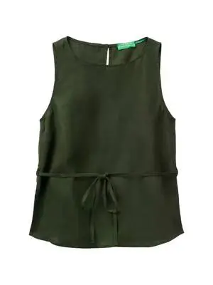BENETTON Sleeveless Waist-strap Blouse - Green