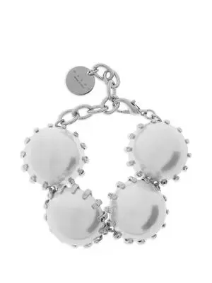 Marni Pearl-embellished Chain-link Bracelet - Silver