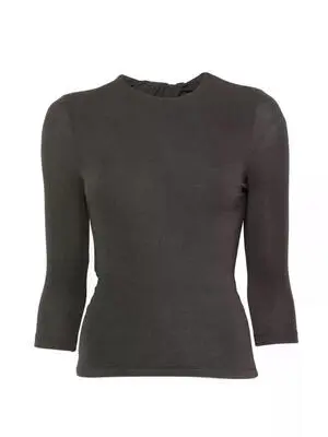 Imperial Twist Detail Open-back Top - Grey