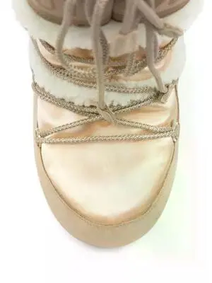Moon Boot Suede-trim Faux-shearling Boots