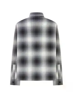 Amiri Logo-embroidered Check Shirt - Grey