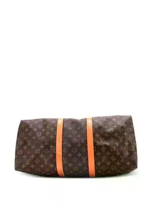 LOUIS VUITTON Monogram Canvas Keepall 50 Travel Bag - Brown