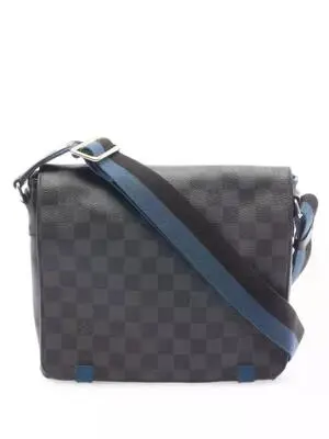 LOUIS VUITTON Damier Graphite District Shoulder Bag - Grey