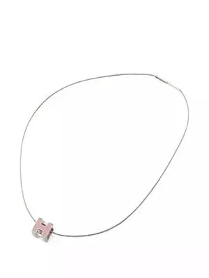 Hermès 2010s Cage D'h Ash H-cube Necklace - Silver