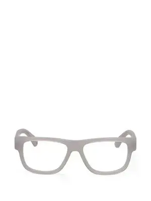 Off-White Polished-finish Rectangle-frame Glasses - Grey
