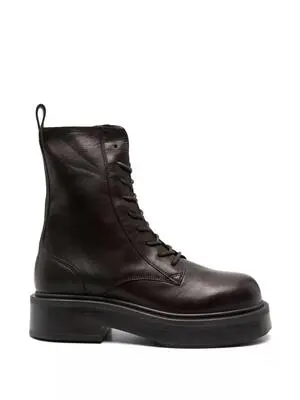 VIC MATIE Xavier Lace-up Platform Ankle Boots - Brown