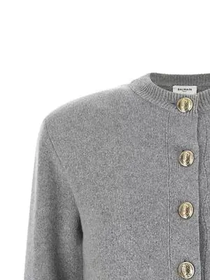 Balmain Engraved-button Crew-neck Cardigan