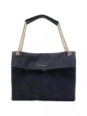 Orciani Grained-leather Shoulder Bag - Blue