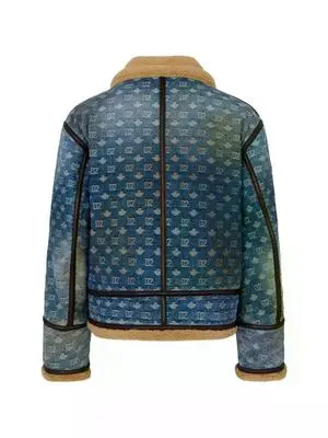 Dsquared2 Monogram Shearling Lined Denim Jacket