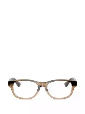Burberry Striped Rectangle-frame Glasses - Neutrals