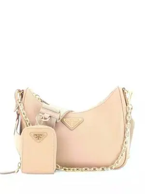 Prada Re-edition 2005 Shoulder Bag Saffiano Leather Small Crossbody Bag - Neutrals