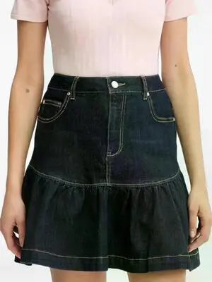 MORGAN Ruffled Denim Skirt