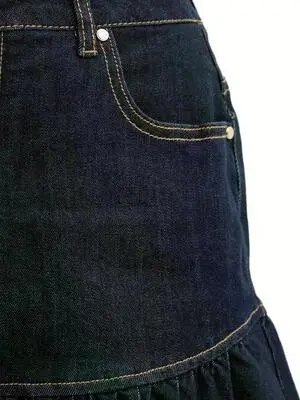 MORGAN Ruffled Denim Skirt