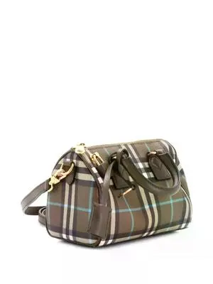 Burberry Check E-canvas Mini Satchel - Green