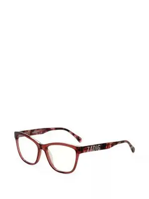 Zadig&Voltaire Logo-plaque Square-frame Glasses - Red