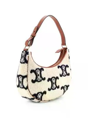 Celine Ava Hobo Bag Triomphe Embroidered Boucle Textile