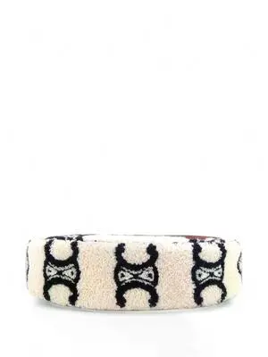 Celine Ava Hobo Bag Triomphe Embroidered Boucle Textile