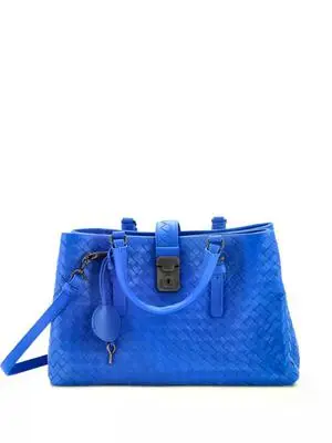 Bottega Veneta Roma Bag Intrecciato Nappa Small Tote Bag - Blue