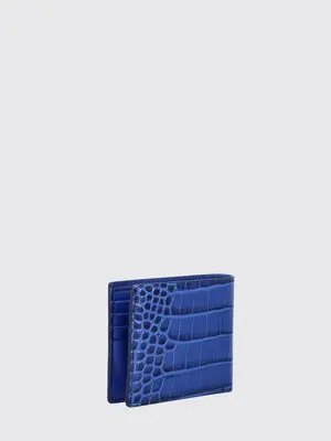 TOM FORD Crocodile-effect Calfskin Bifold Wallet - Blue