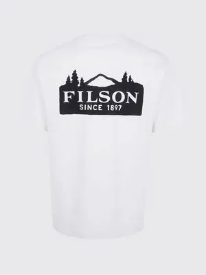 Filson Crewneck Cotton T-shirt With Front Contrast Logo