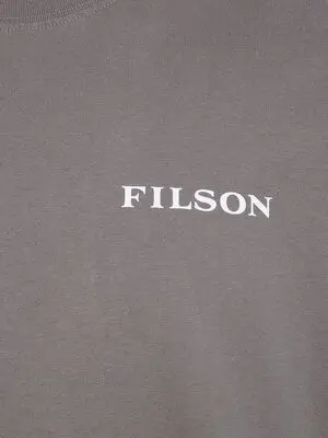 Filson Crewneck Cotton T-shirt With Front Contrast Logo - Cocoa