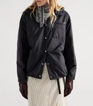 Prada Re-nylon Lightweight Jacket With Drawstring Hem - Black