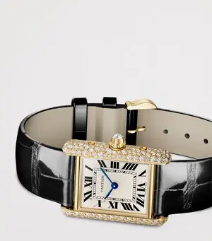 Cartier 18kt Gold And Diamond Tank Louis Watch