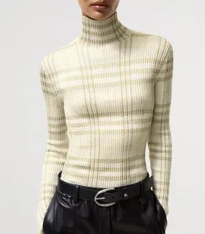 Burberry House Check Funnel Neck Sweater - Beige