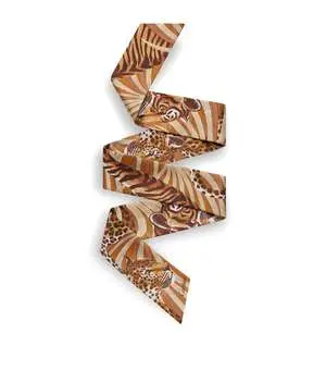 Cartier Silk Panthère And Tigre Scarf - Neutral