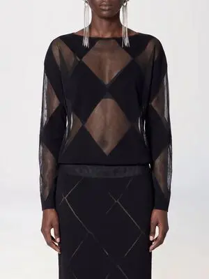 Liviana Conti Argyle Mesh Jumper