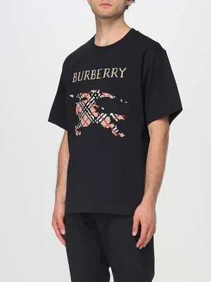 Burberry Cotton Crew Neck T-shirt With Embroidered Ekd Logo