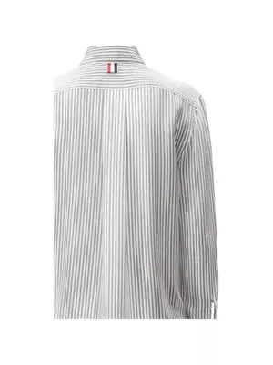 Thom Browne Silk Striped Shirt With Detachable Collar