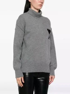 AMI Paris De Coeur Roll-neck Sweater