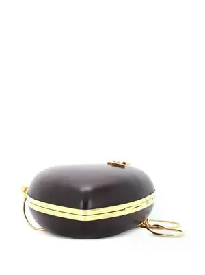 Saint Laurent Heart Chain Box Leather Small Clutch Bag