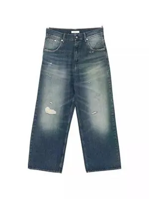 SUNFLOWER Distressed-effect Wide-leg Jeans - Blue