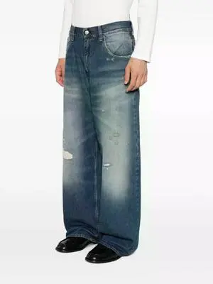 SUNFLOWER Distressed-effect Wide-leg Jeans