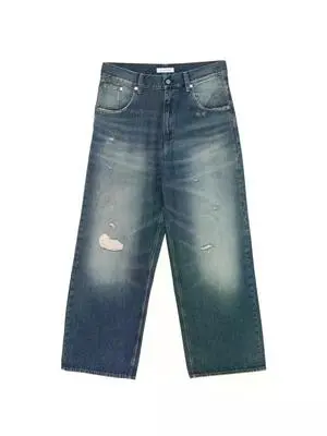 SUNFLOWER Distressed Wide-leg Jeans - Blue