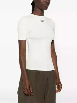 ENTIRE STUDIOS Ivory Ribbed Logo Patch T-shirt