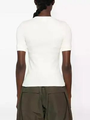 ENTIRE STUDIOS Ivory Ribbed Logo Patch T-shirt