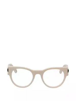 Off-White Logo-plaque Round-frame Eyeglasses - Neutrals