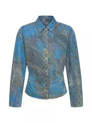DIESEL® Bleached Effect Denim Shirt - Grey