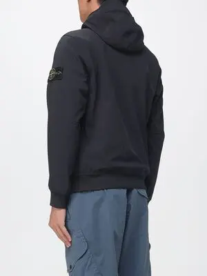 Stone Island Zip-up Hooded Jacket - Black