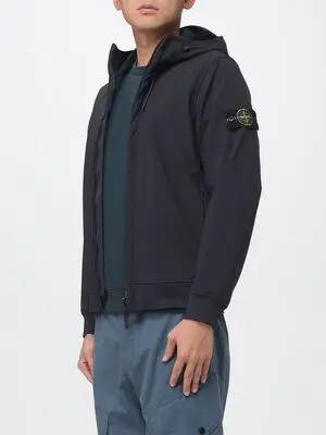 Stone Island Zip-up Hooded Jacket - Black