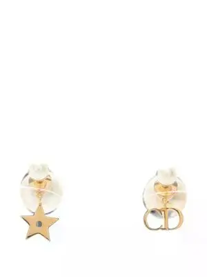 Dior 2010s Cd Logo Earrings - Gold