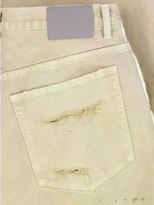 Balenciaga Distressed Paint-splatter Wide-leg Jeans